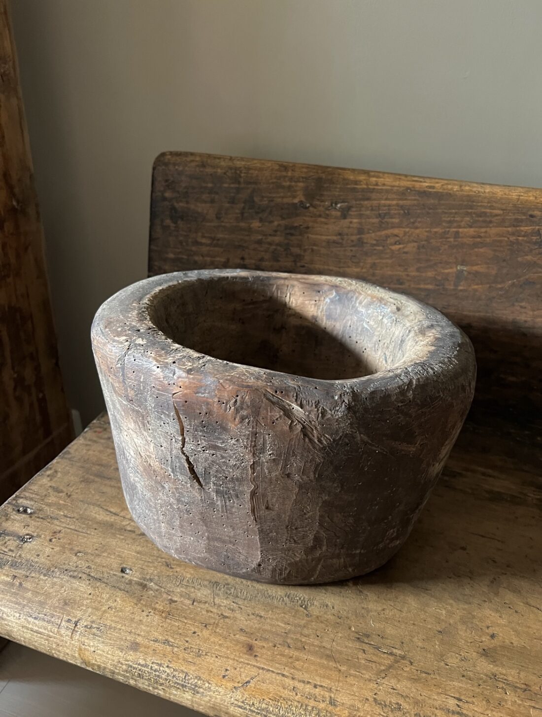 Old wooden morter, 1800s - Bruksmann