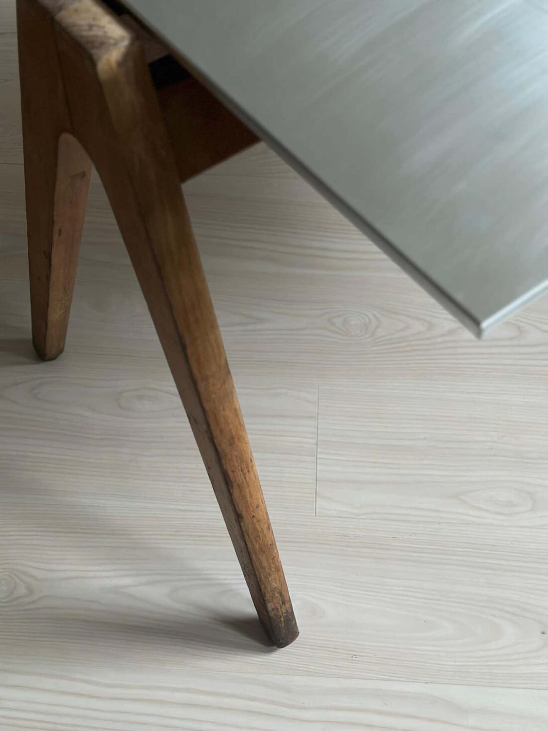 Mid-Century Compass Desk by Robin Day with Zinc Top and Beech Legs ...