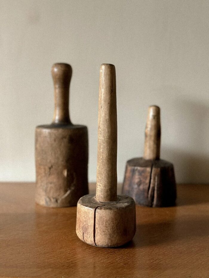 A Trio of Antique Wooden Pestles from the 19th Century - Bruksmann