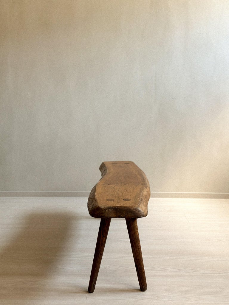 A Mid-Century Brutalist Bench, Massive Oak, France, c. 1960s - Bruksmann