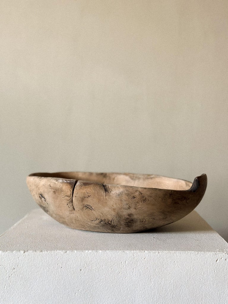 Antique Wabi Sabi Wooden Root Bowl, Scandinavia c. 1800s - Bruksmann