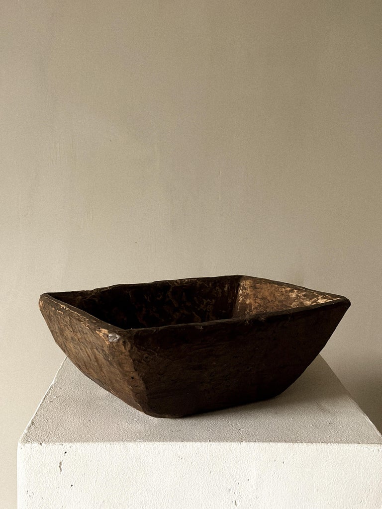 Antique Wabi Sabi Wooden Root Bowl, Bulgaria c. late 1800s - Bruksmann